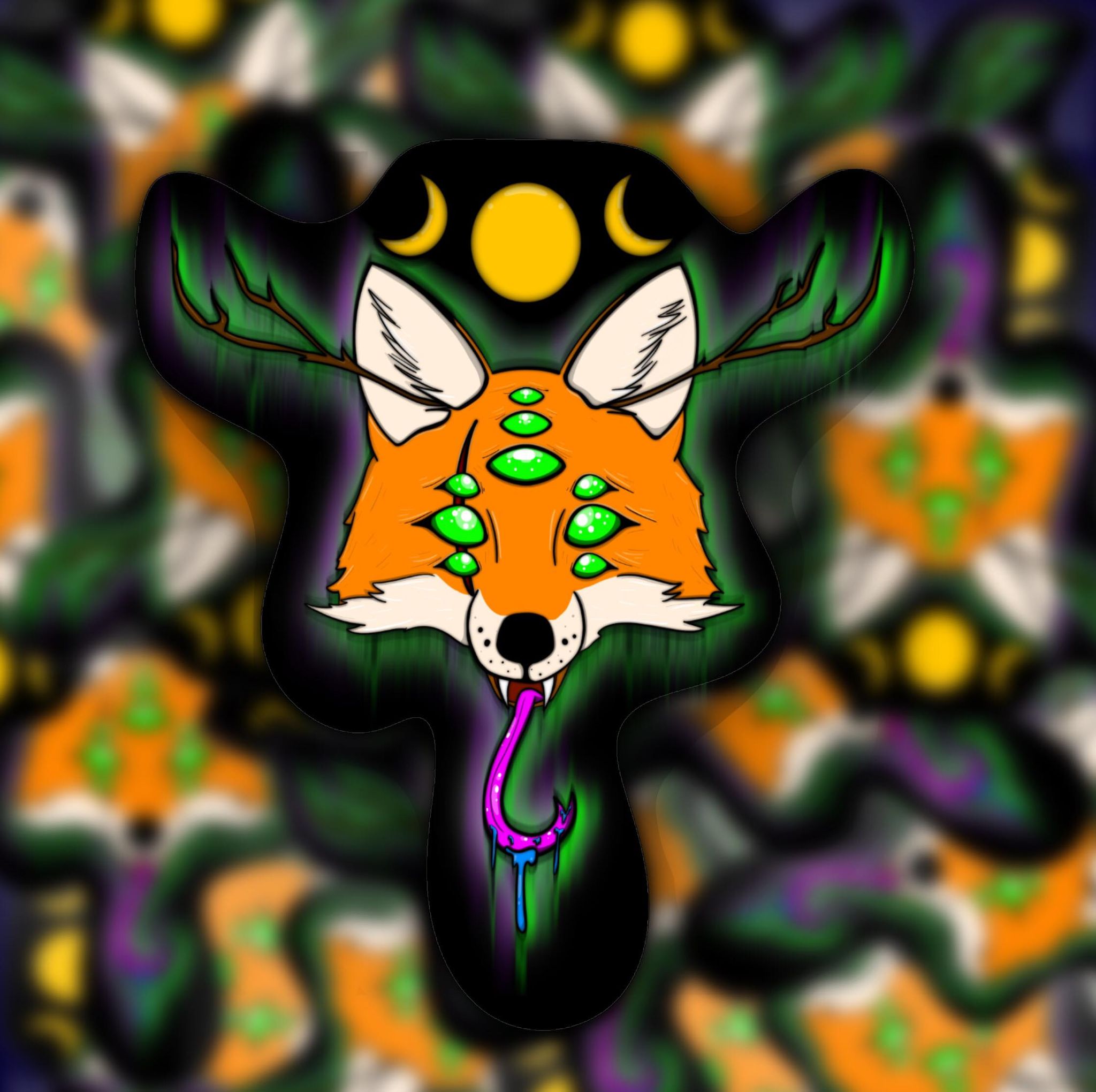 Alien Fox Die Cut Sticker | Creepy Fox | Fox Off Art